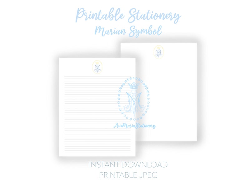 DIGITAL DOWNLOAD Marian Symbol Printable Letter Paper 8.5x11 - Etsy