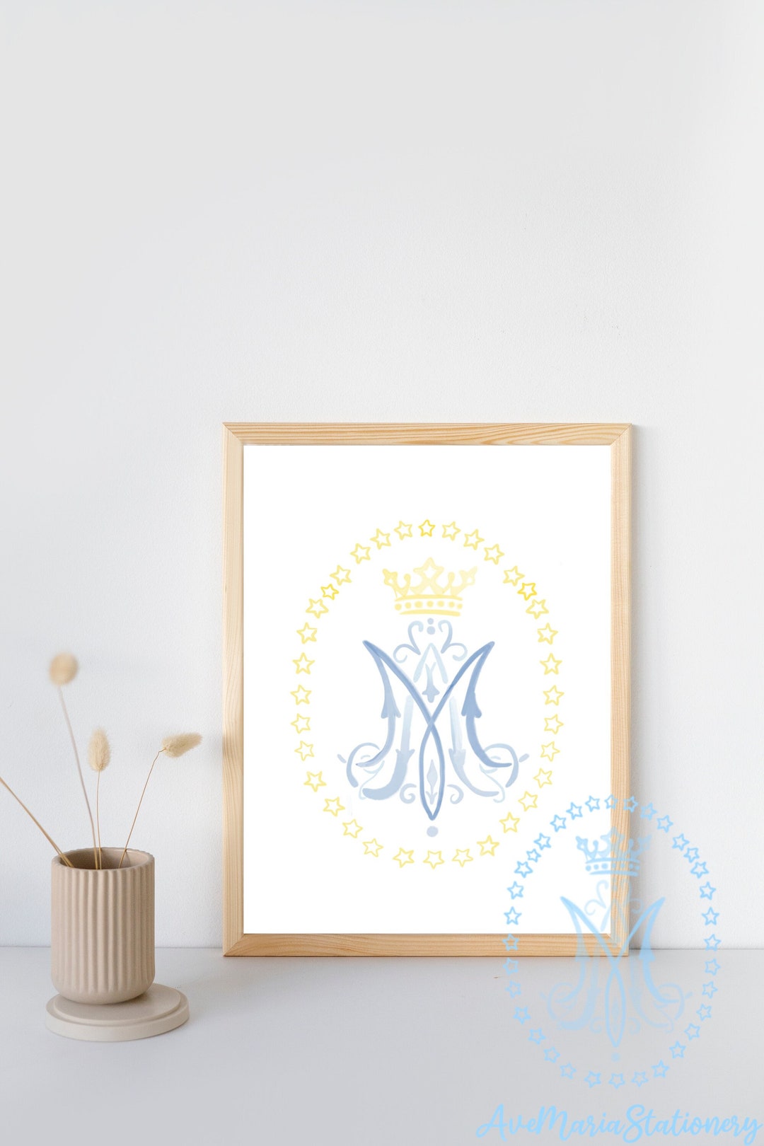 Marian Symbol Art Print - Digital Download (4x6, 5x7, 8.5x11, 11x14 ...