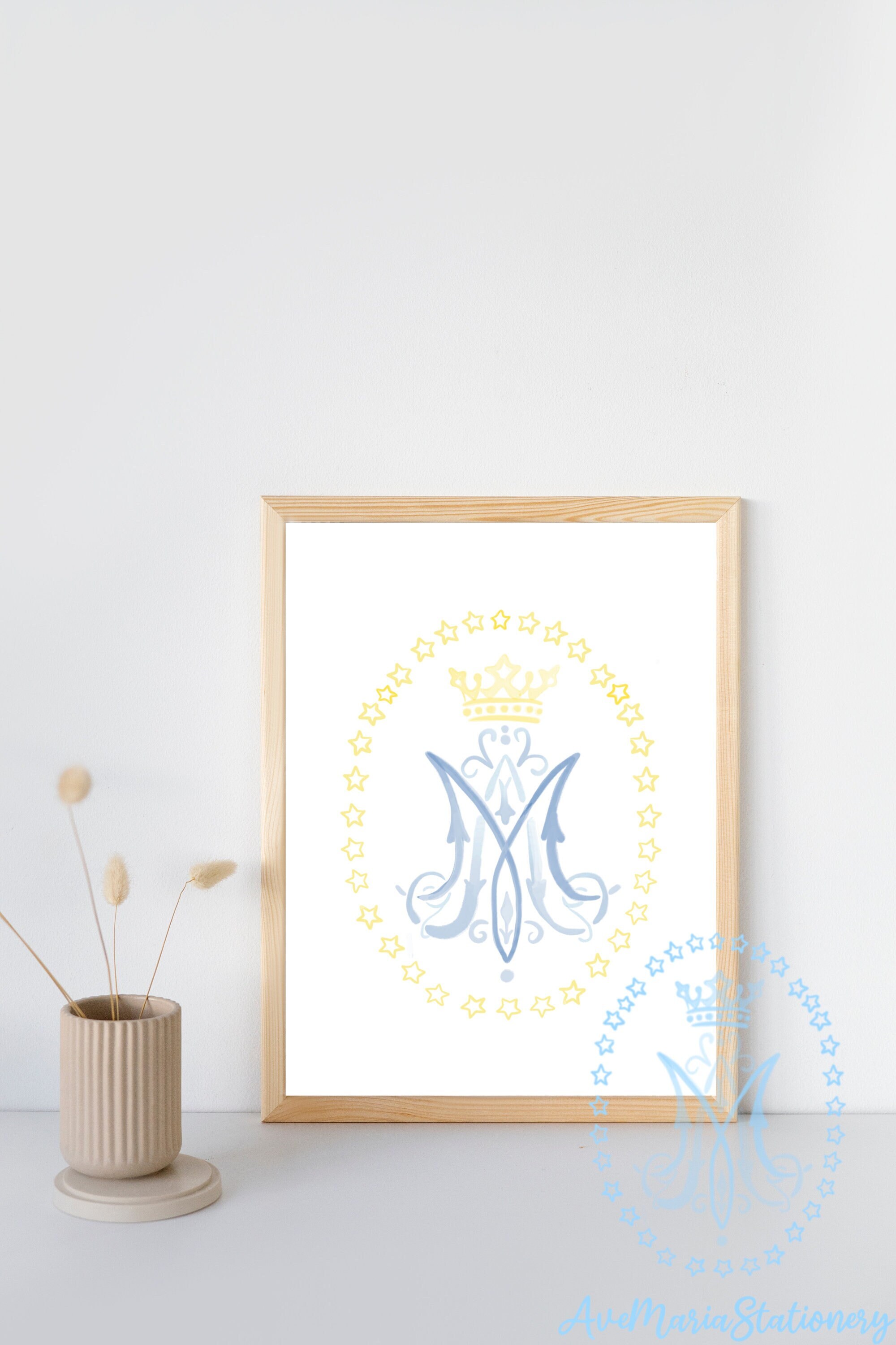 Marian Symbol Art Print - Digital Download (4x6, 5x7, 8.5x11, 11x14) - Catholic Religious Wall ...