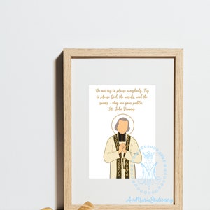 DIGITAL DOWNLOAD St. John Vianney Art Print 4x6 5x7 8.5x11 11x14 - Etsy