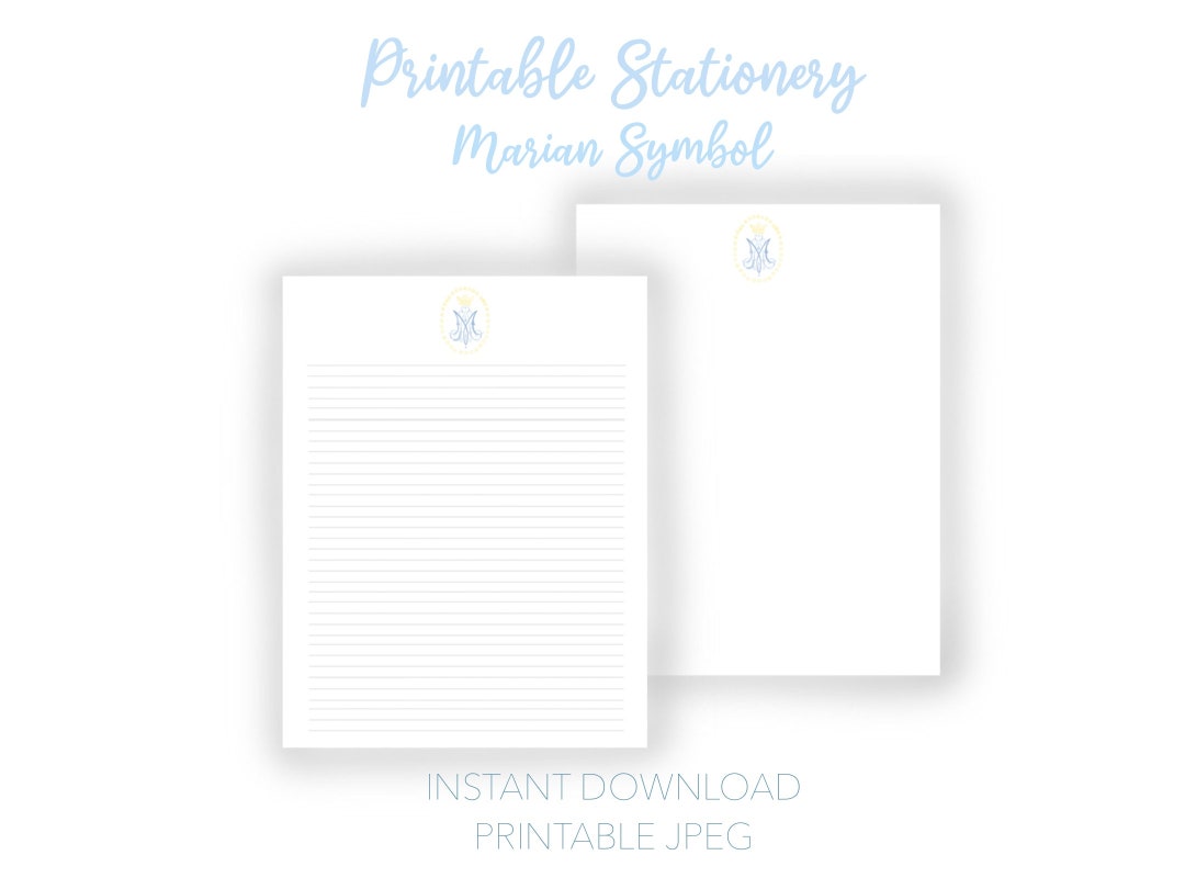 DIGITAL DOWNLOAD Marian Symbol Printable Letter Paper 8.5x11 - Etsy