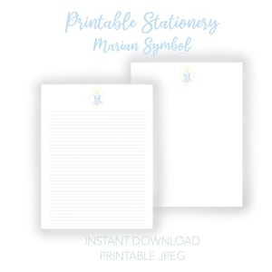 DIGITAL DOWNLOAD Marian Symbol Printable Letter Paper 8.5x11 - Etsy