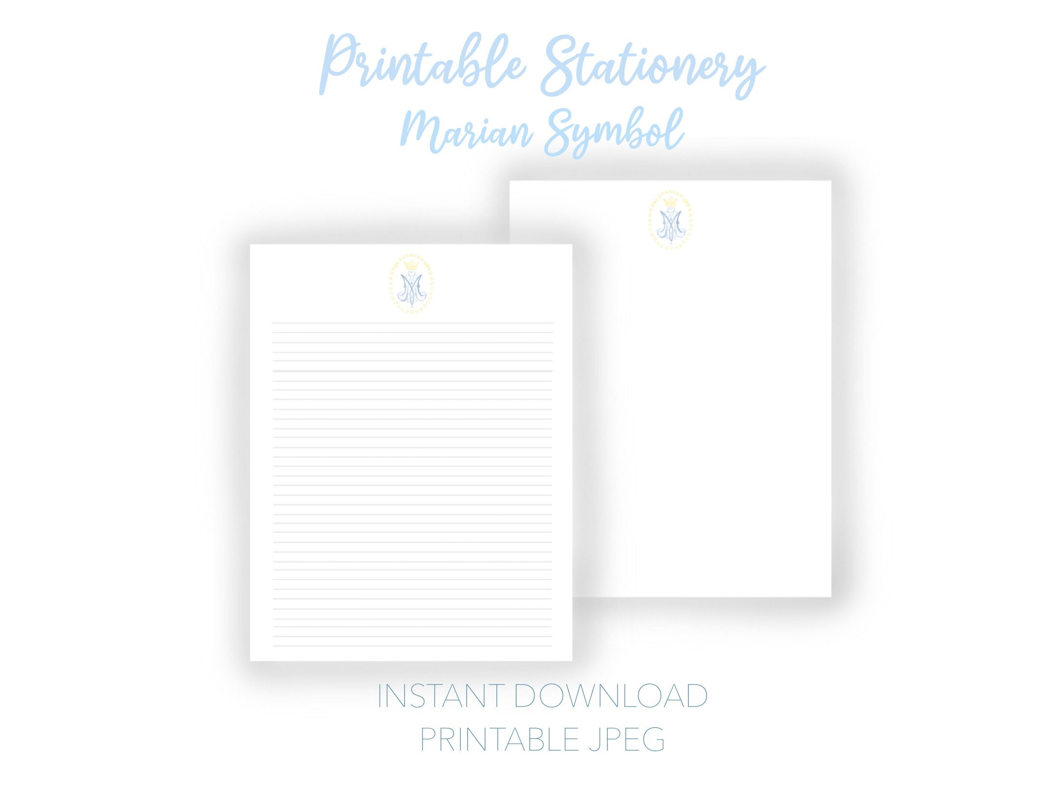 DIGITAL DOWNLOAD Marian Symbol Printable Letter Paper 8.5x11 - Etsy