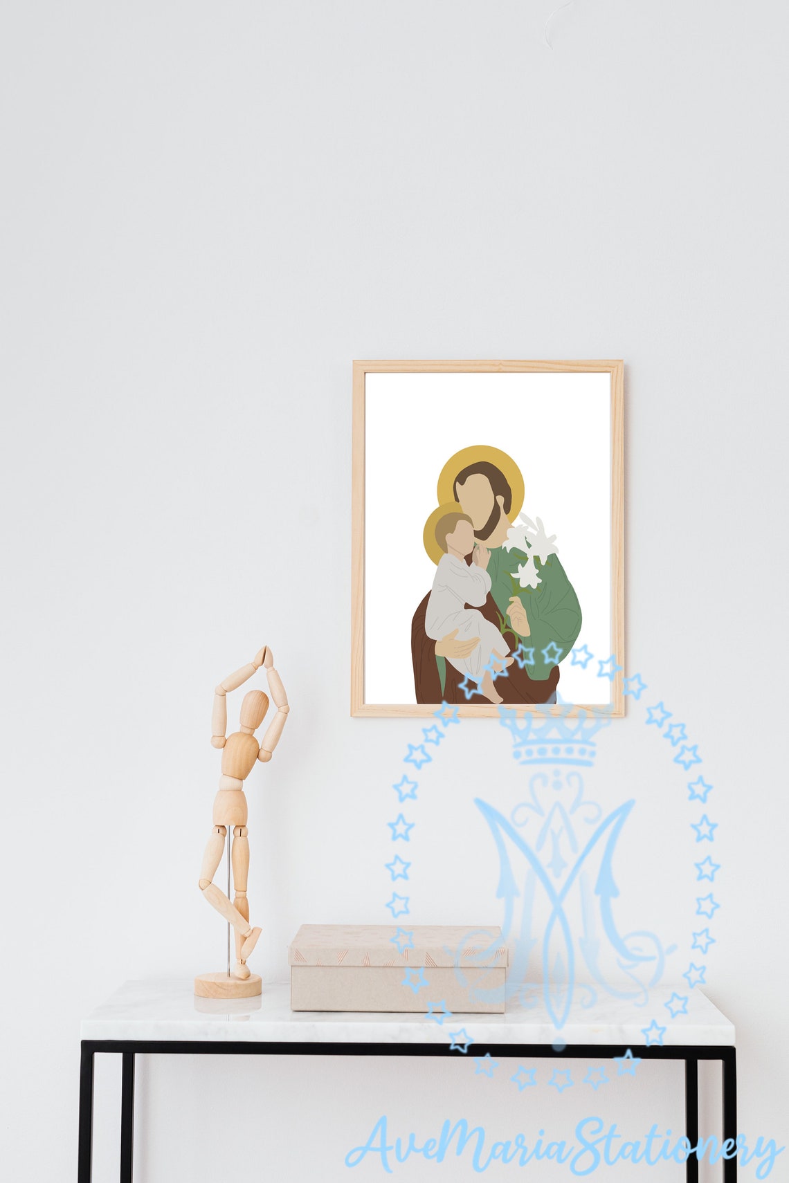Printable St. Joseph Catholic Art Print - Digital Download (4x6, 5x7, 8 ...