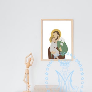 Printable St. Joseph Catholic Art Print - Digital Download (4x6, 5x7, 8 ...