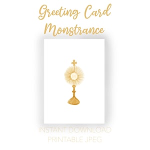 DIGITAL DOWNLOAD Monstrance Printable Greeting Card 5x7, 8.5x11 - Etsy