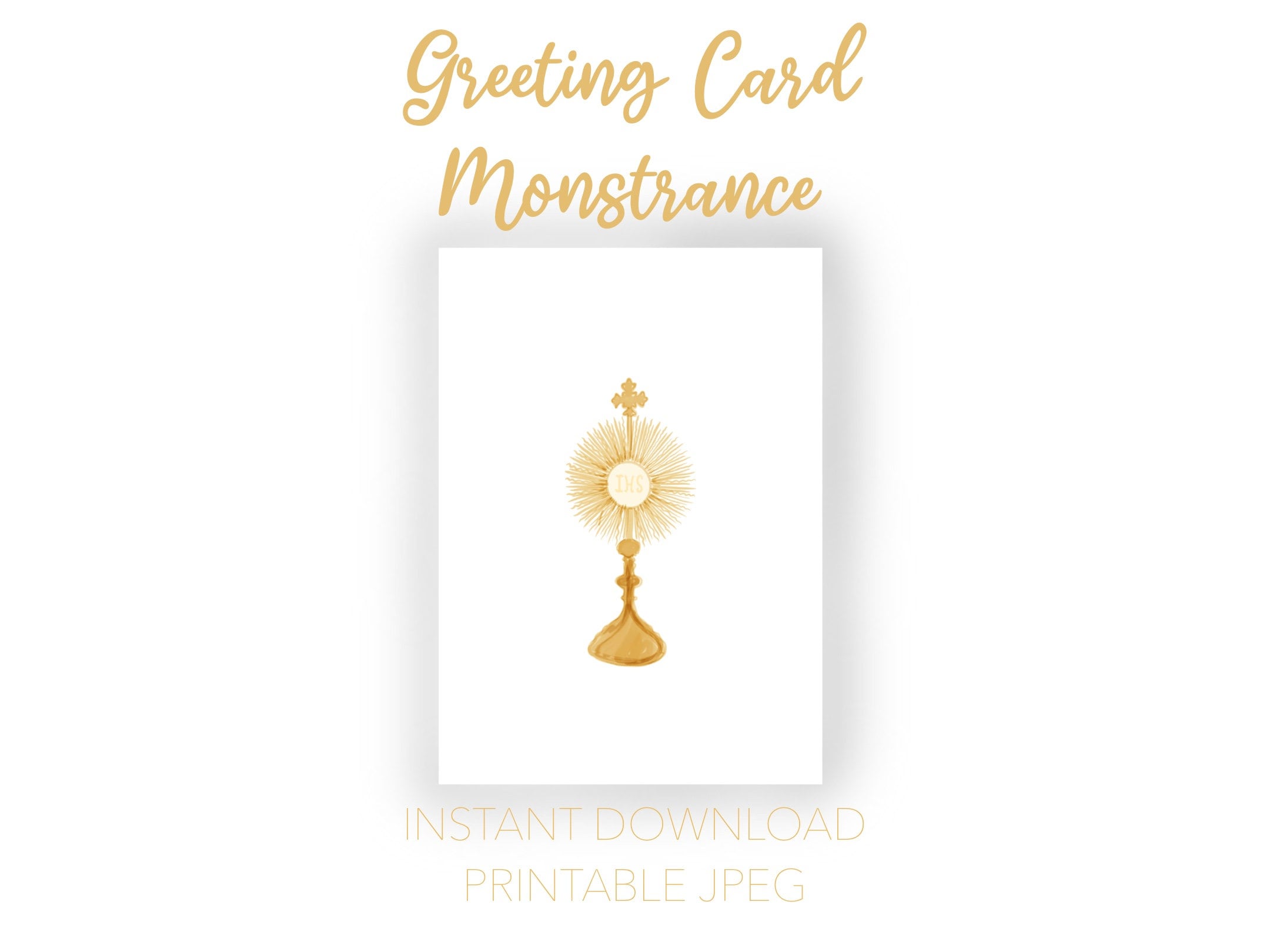 DIGITAL DOWNLOAD Monstrance Printable Greeting Card 5x7, 8.5x11 - Etsy