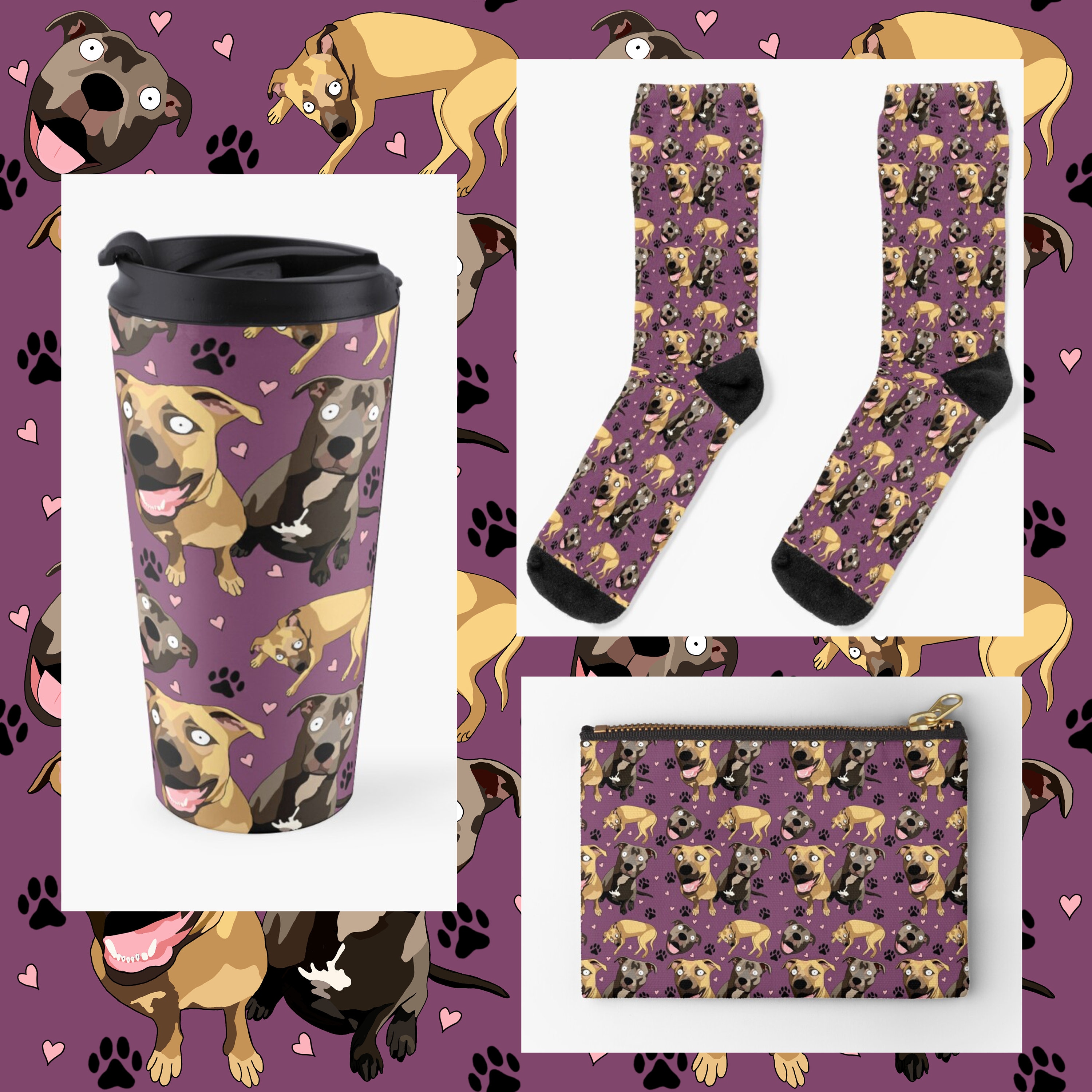 Pitbulls Seamless Repeat Pattern, Pitbulls Seamless File, Digital ...