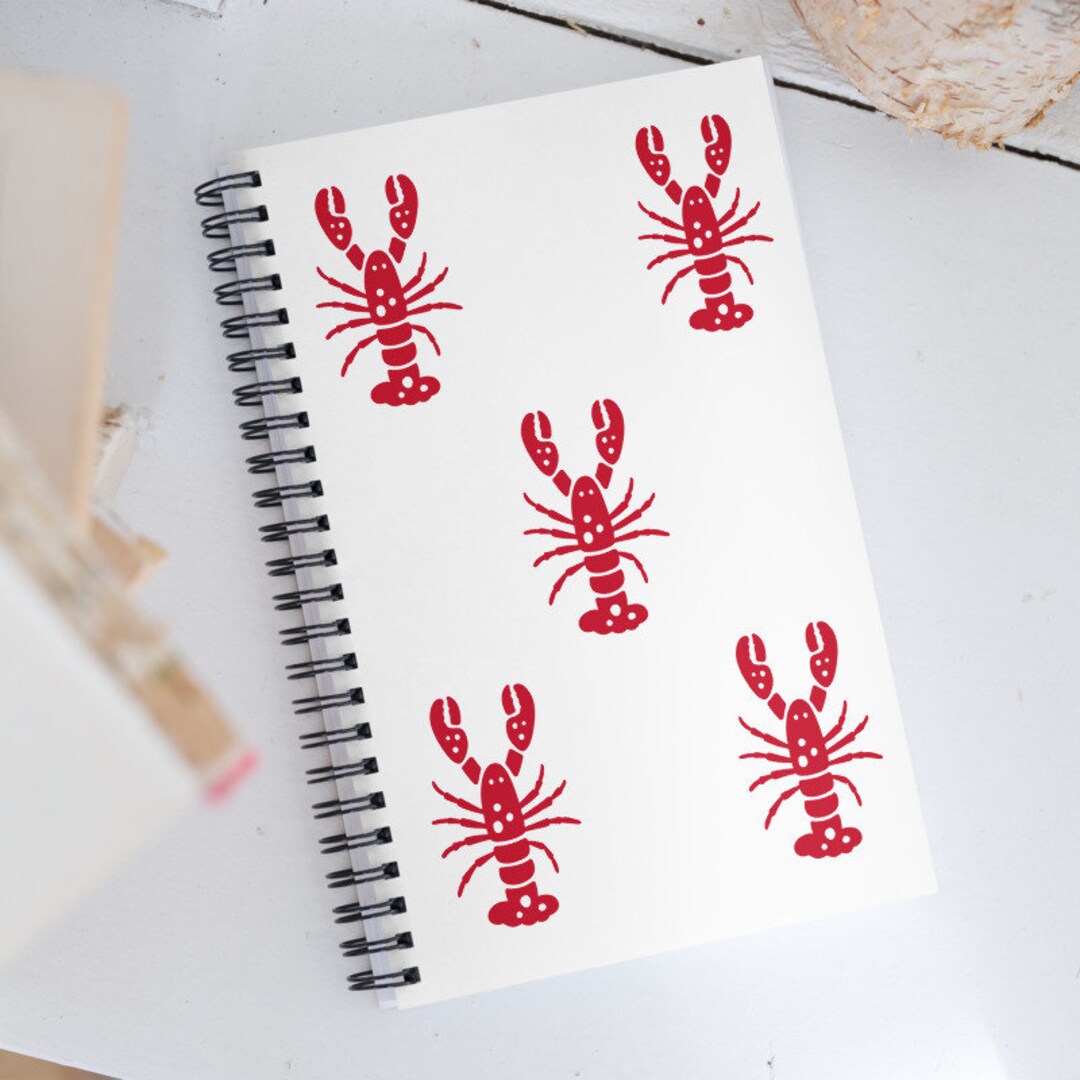 Lobster Spiral Notebook, Lobster Journal, Lobster-lover Gift, Gift for ...