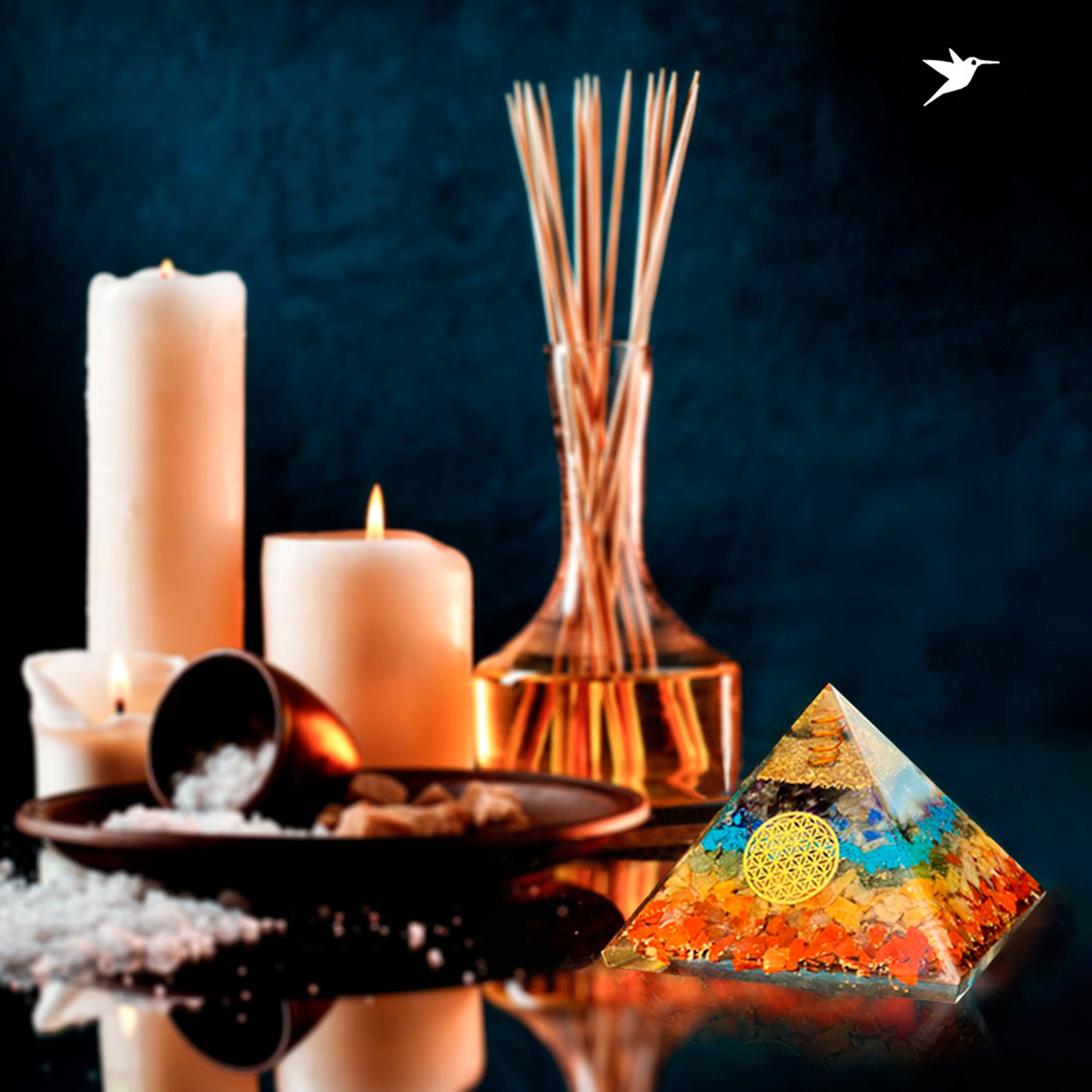7 Chakras Pyramid | Gemstone Orgonite Pyramid for Chakra Balancing ...