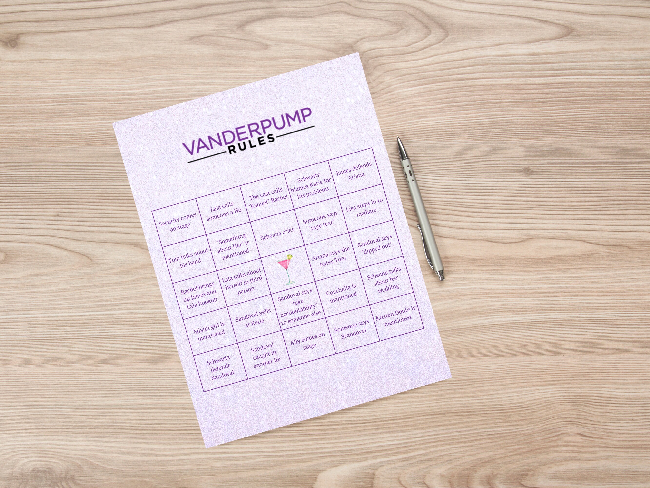 Vanderpump Rules Reunion Bingo Cards | Scandoval | Download + Print at ...