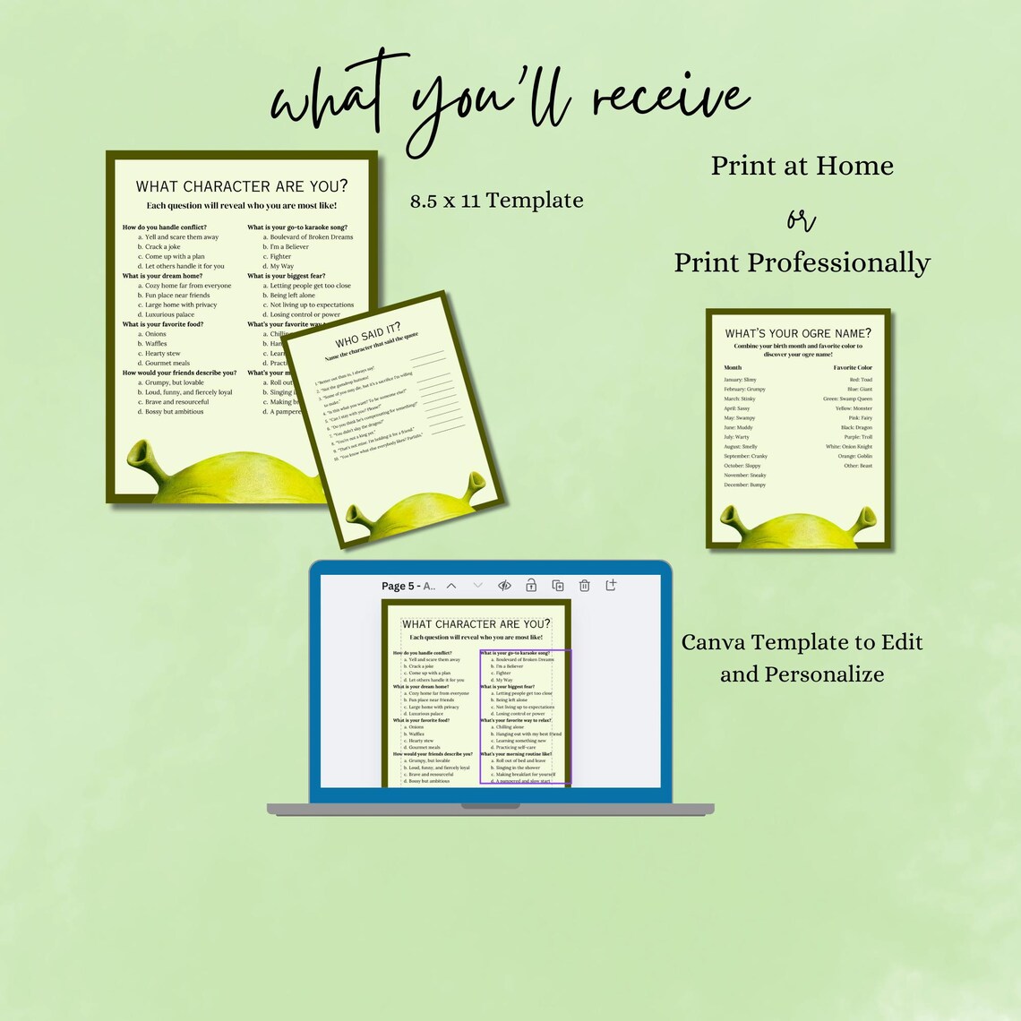 Last Romp in the Swamp | Shrek Bachelorette Party Games | Customizable ...