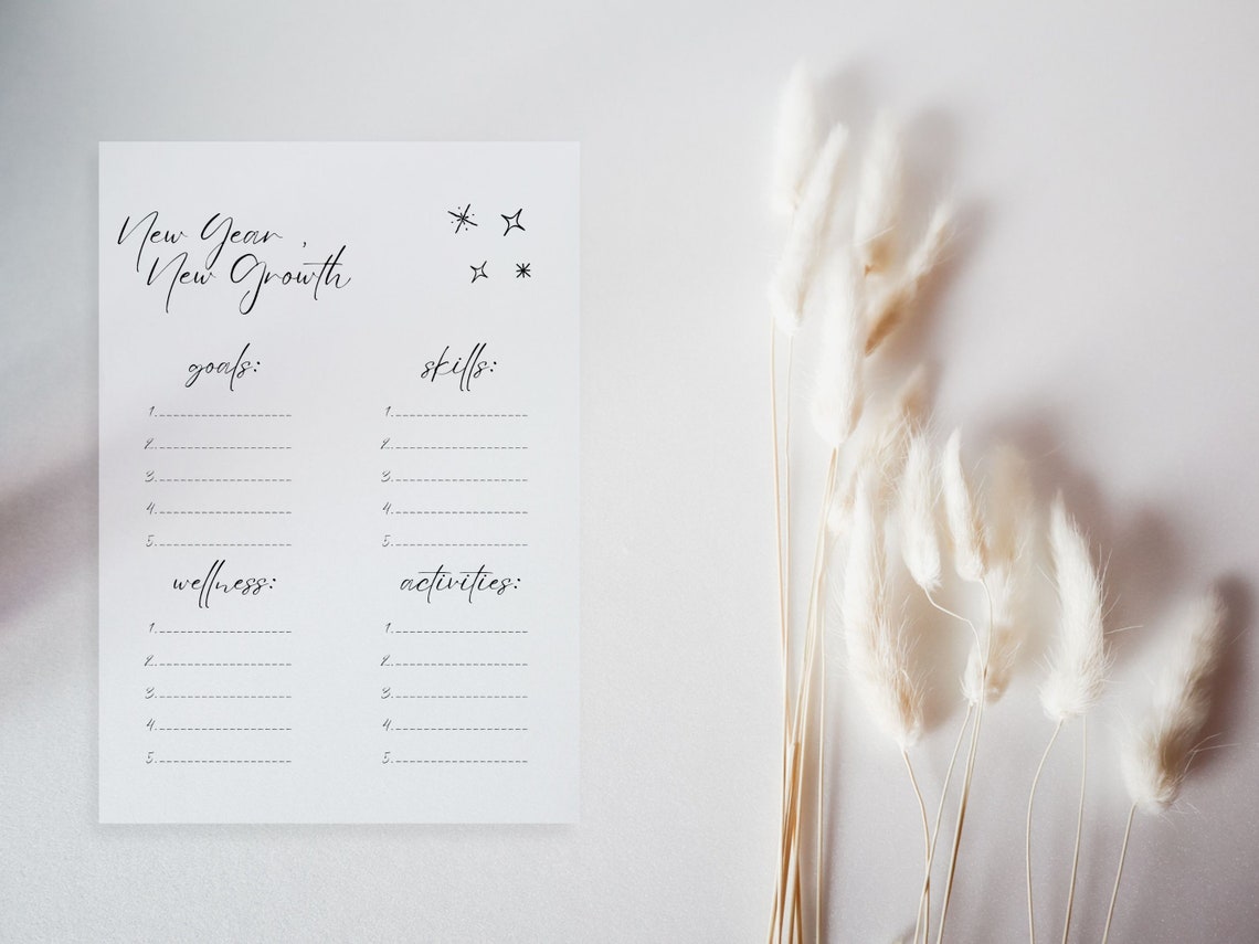 2024 New Years Resolution Printable New Years Resolution 2024 Goals ...