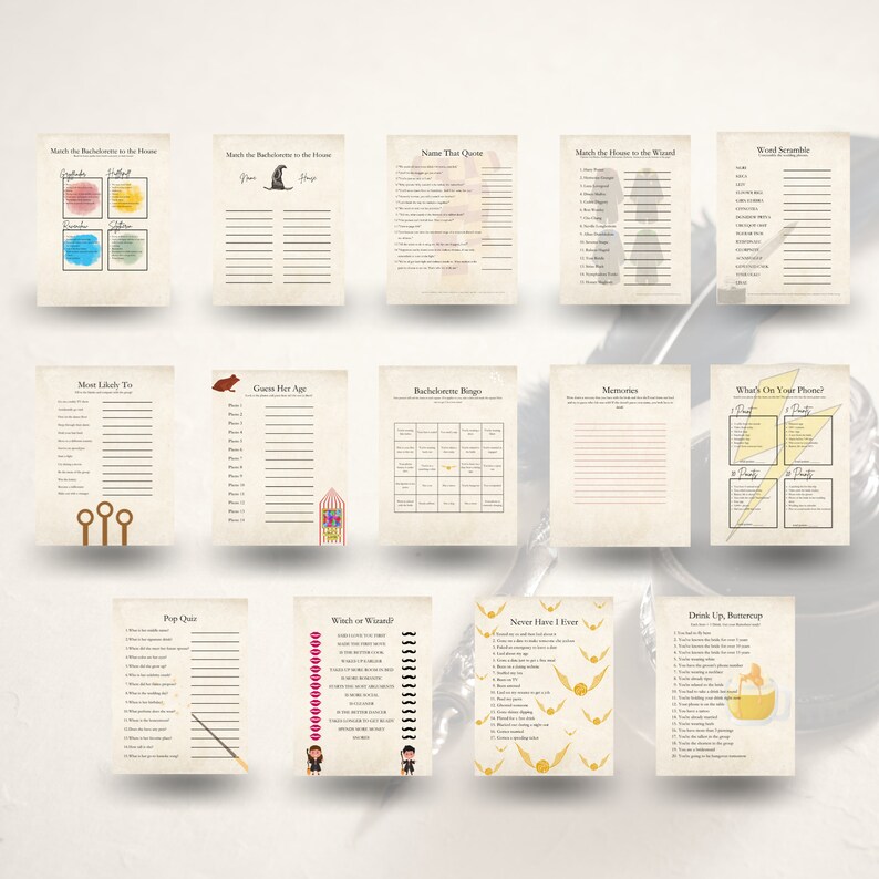 Wizard Party Games Bundle, 13 Printable Wizard Party Games, Wizard ...