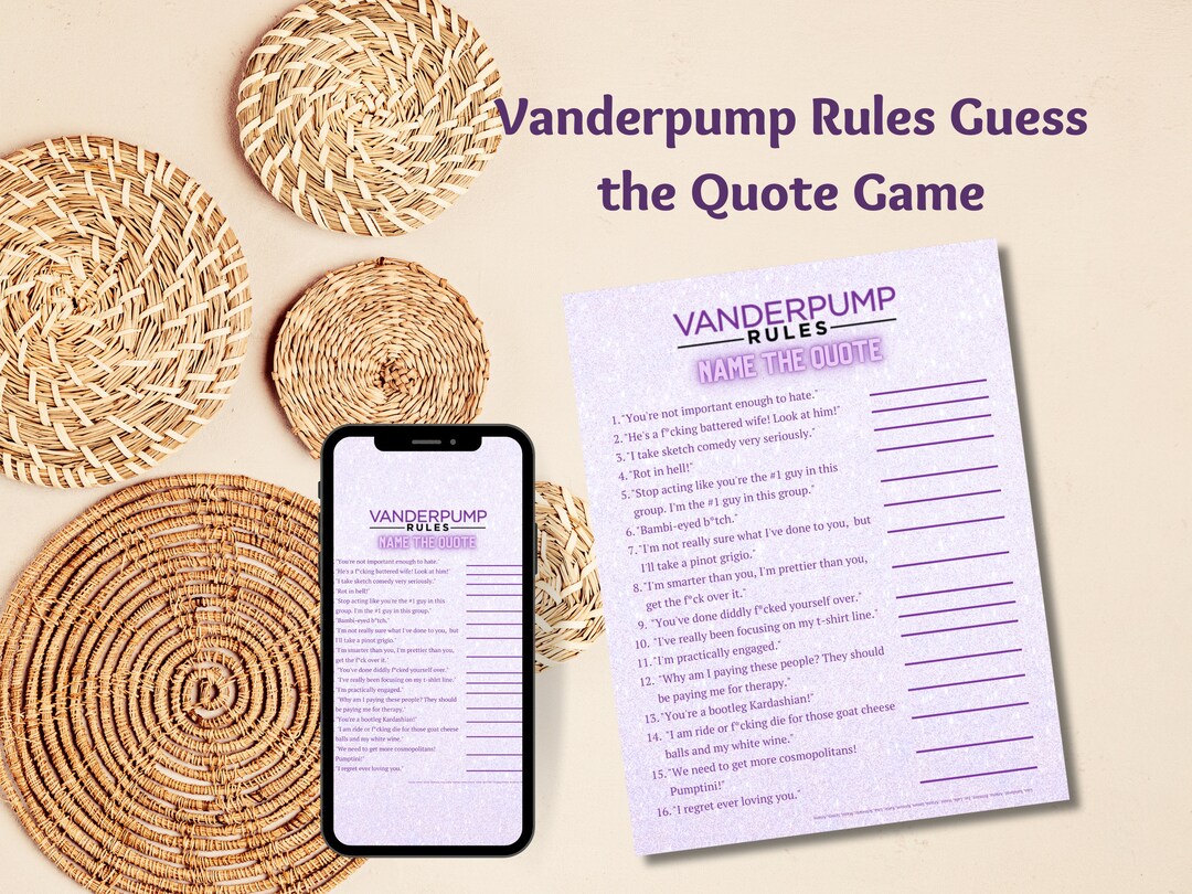 Vanderpump Rules Game Guess the Quote VPR Watch Party 1 - Etsy