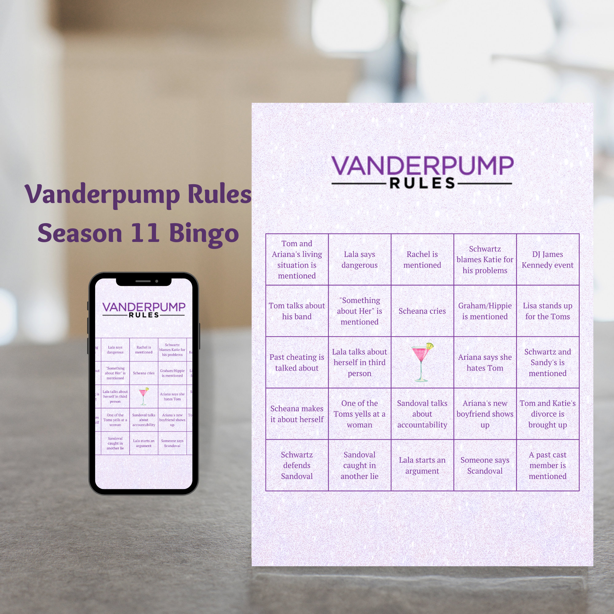 Vanderpump Rules Season 11 Bingo Cards | Scandoval | Download + Print ...