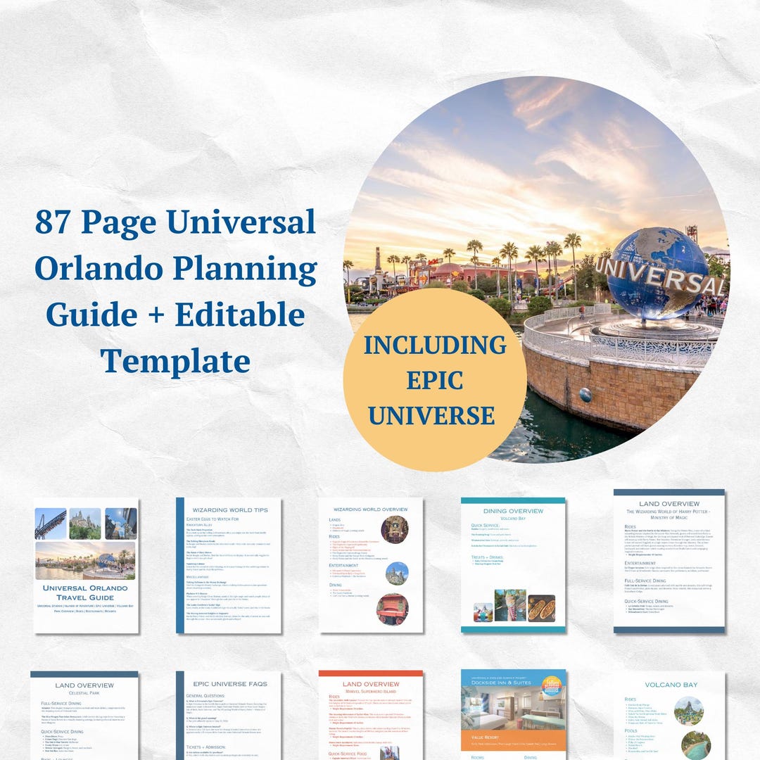 Universal Orlando Planning Guide: Epic Universe, Customizable Template ...