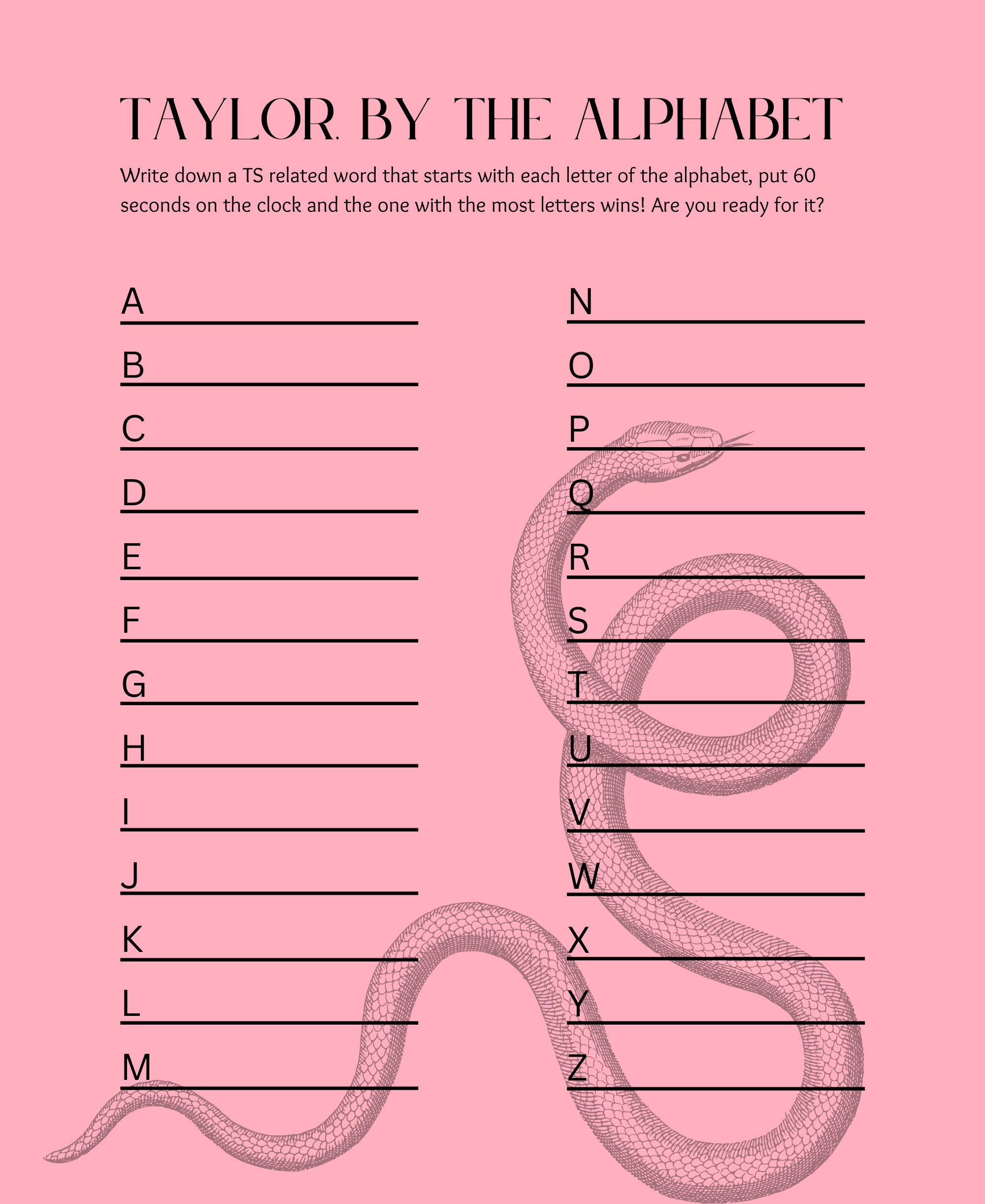 Taylor Swift Bachelorette Party Games Bridal Shower Games in My Bride ...