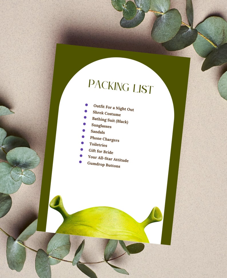Shrek Bachelorette Party | Last Romp in the Swamp | Customizable Canva Template, Digital ...