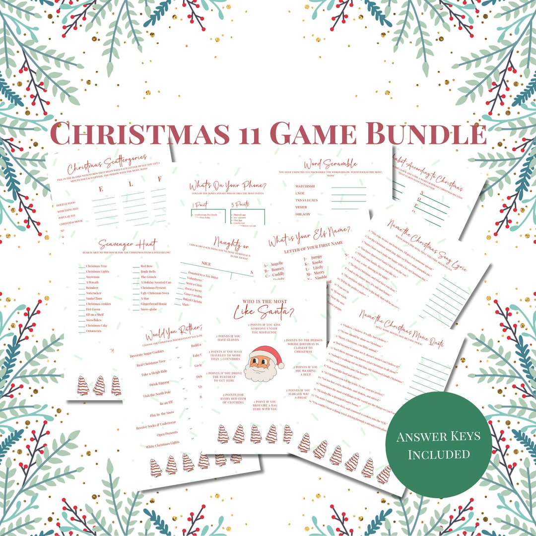Christmas Game Bundle Christmas Party Games Christmas Games Printable ...