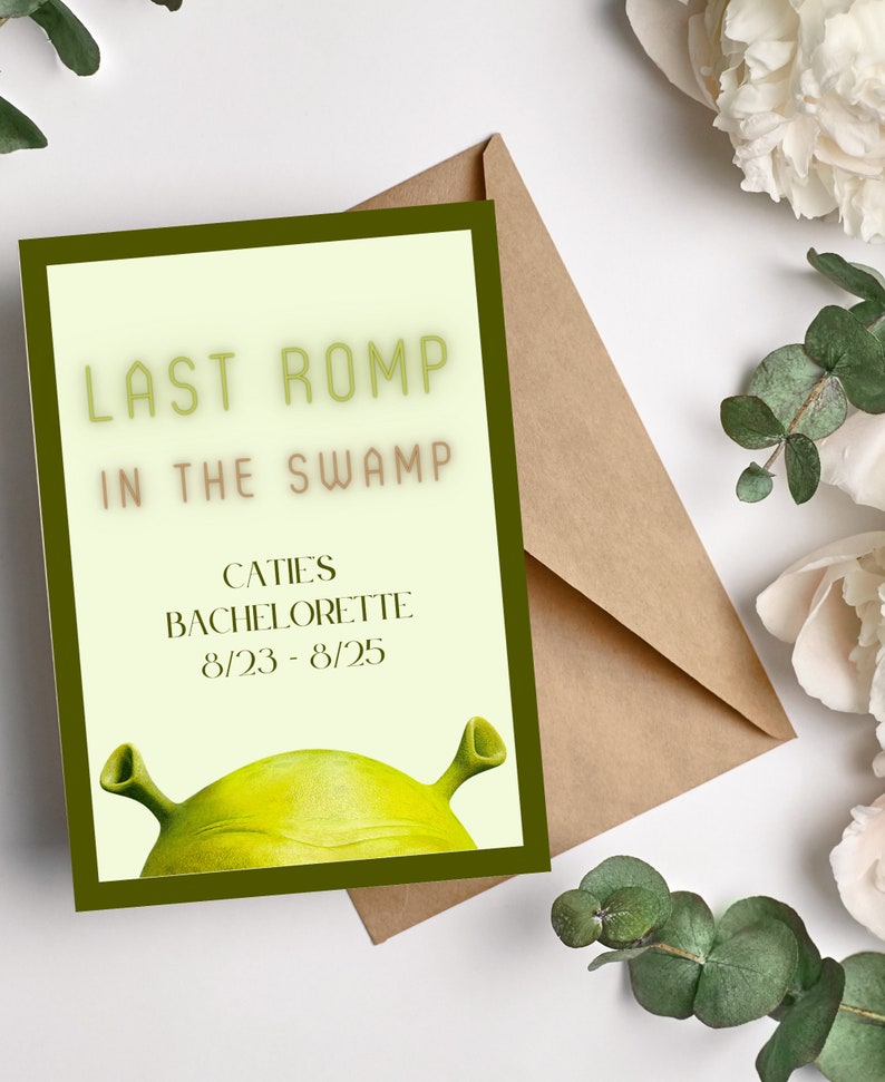 Shrek Bachelorette Party | Last Romp in the Swamp | Customizable Canva ...