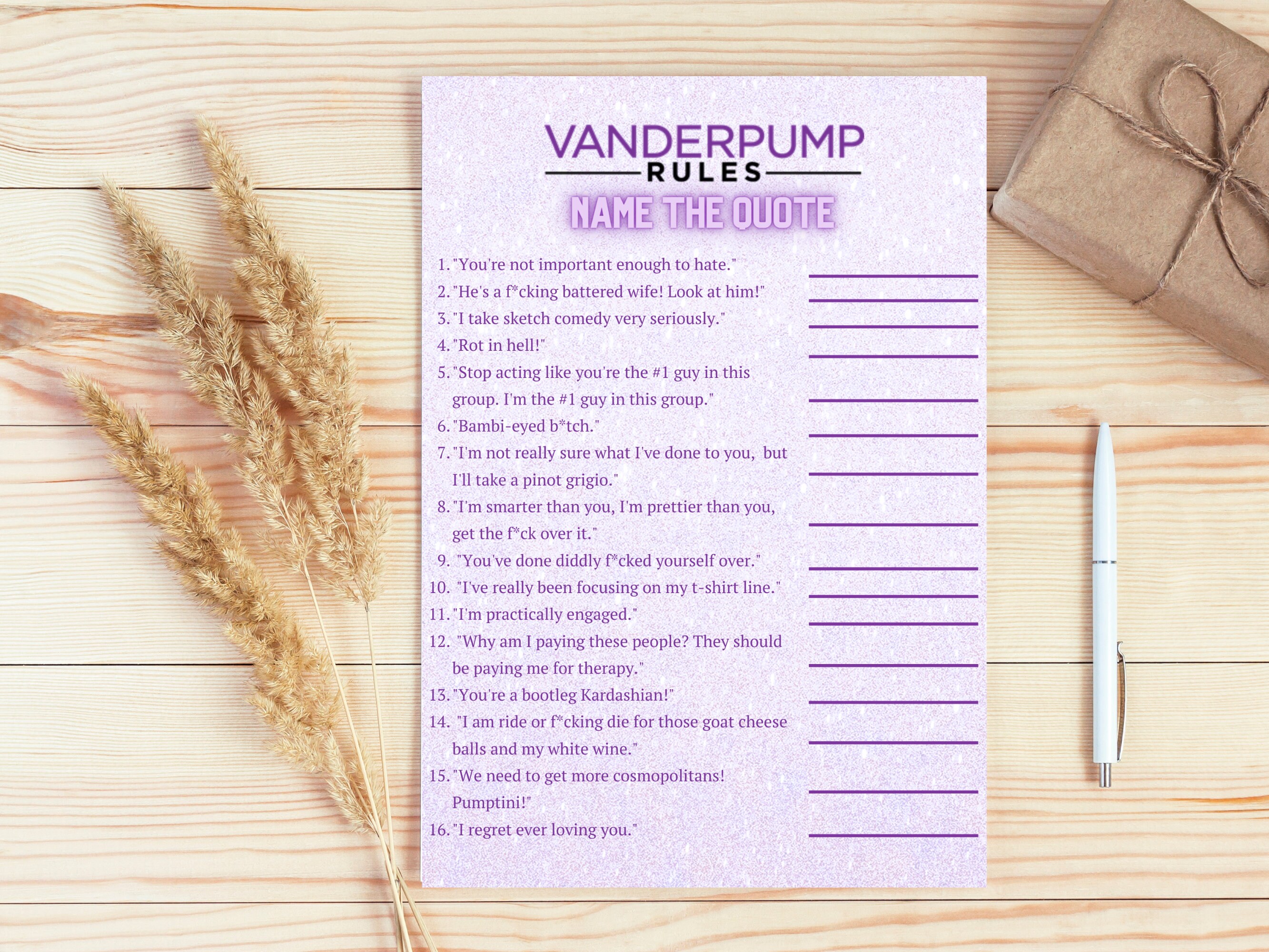 Vanderpump Rules Game | Guess the Quote | VPR Watch Party | #1 Guy - Etsy
