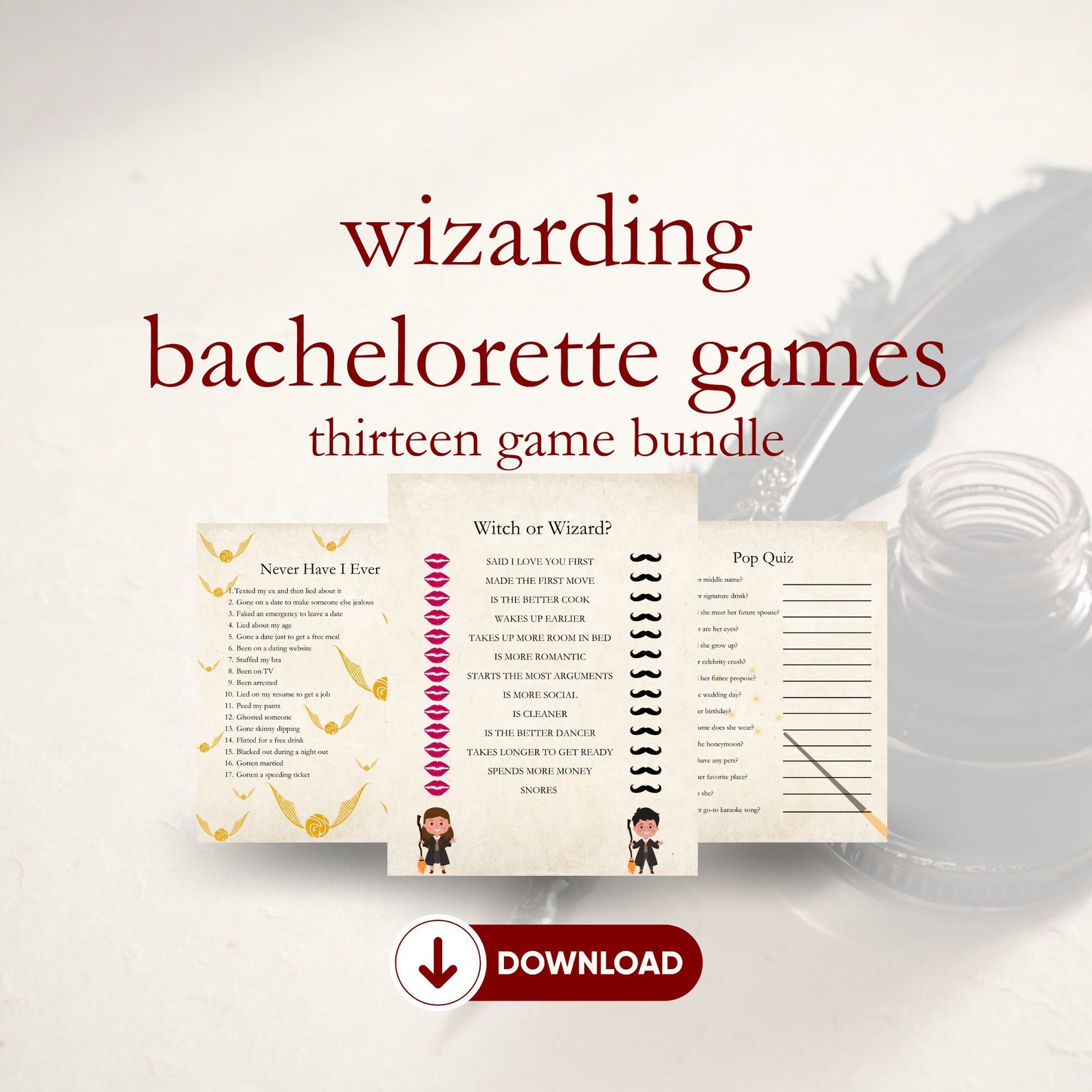 Wizard Party Games Bundle, 13 Printable Wizard Party Games, Wizard ...
