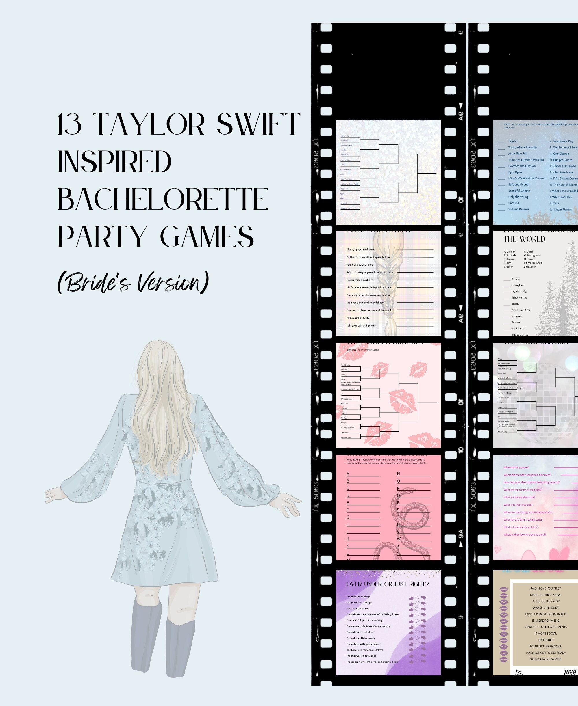 Taylor Swift Bachelorette Party Games Bridal Shower Games in My Bride ...