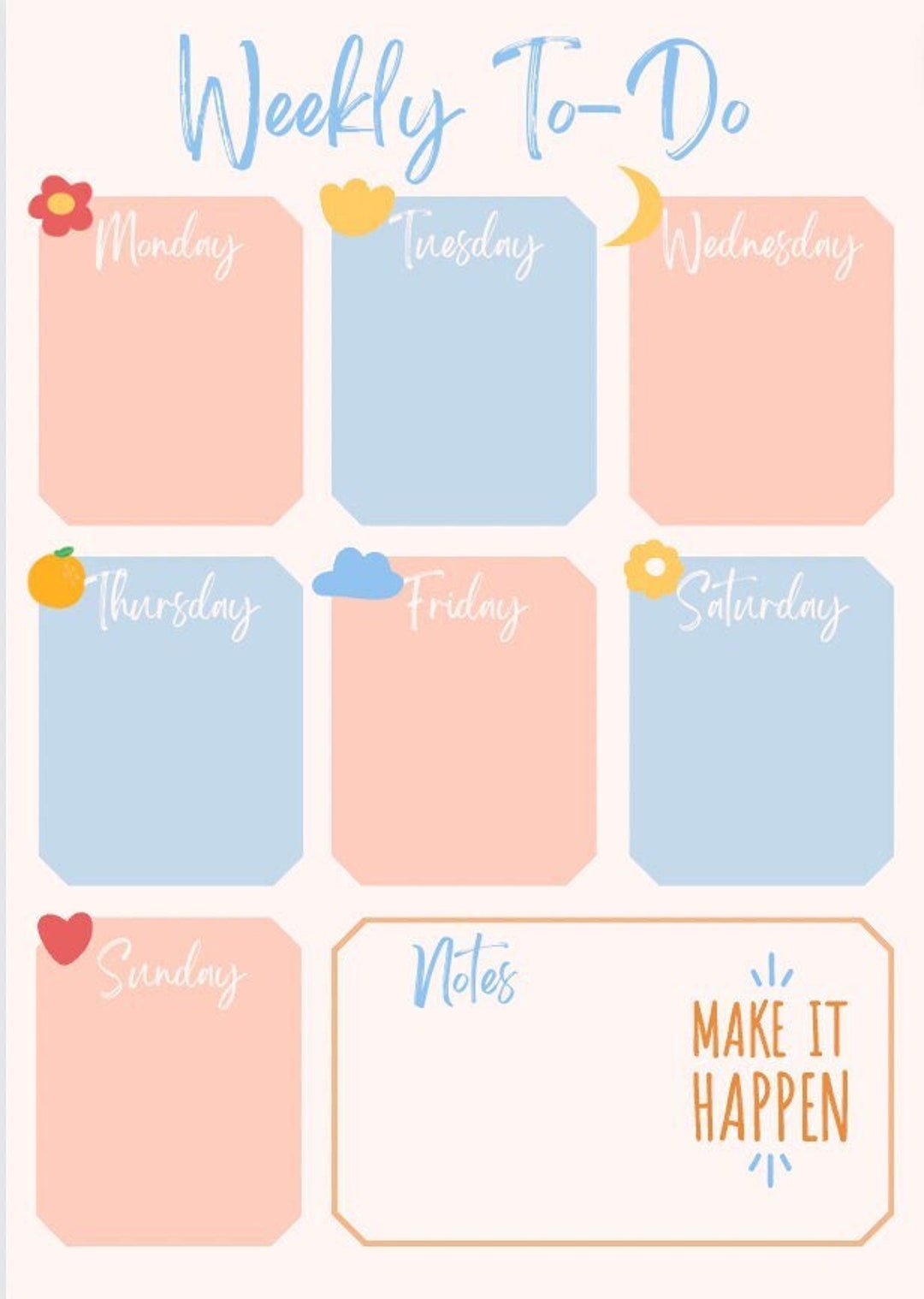 Weekly To-do Schedule - Etsy