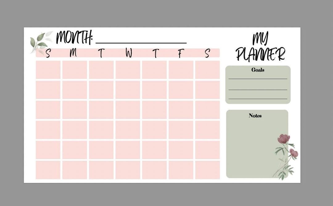 Printable Calendar - Etsy