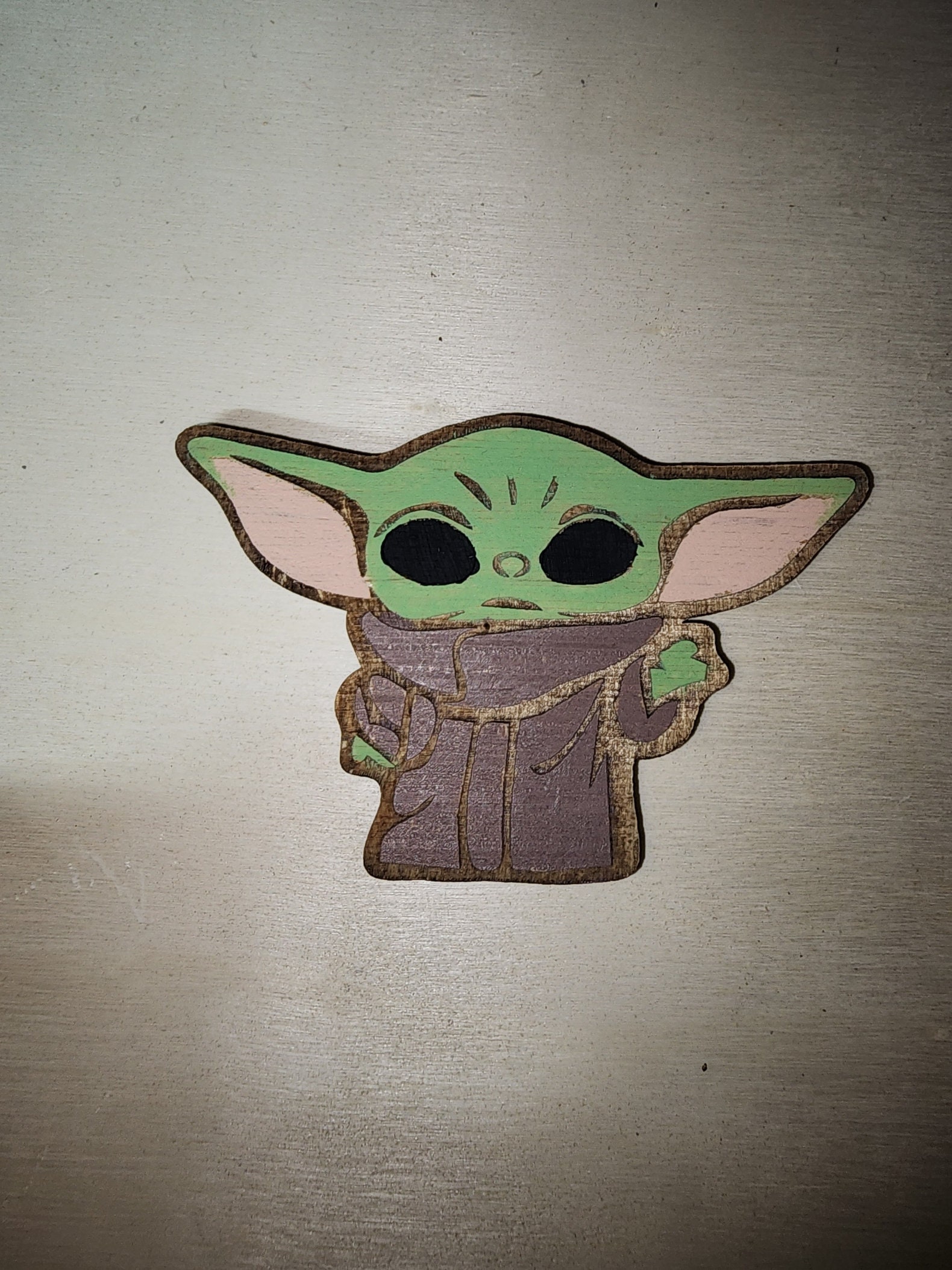 Grogu baby Yoda Laser Engraved Wooden Magnet - Etsy