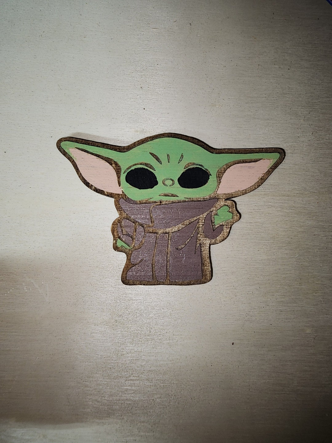 Grogu baby Yoda Laser Engraved Wooden Magnet - Etsy