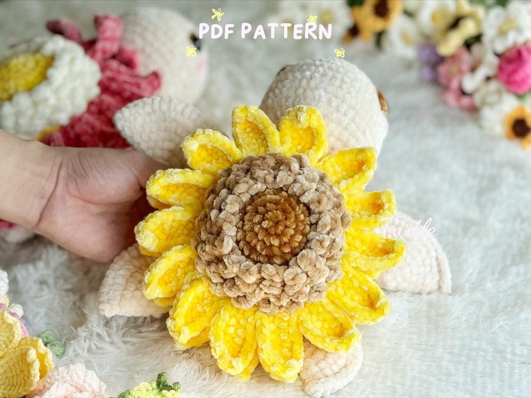 Sunflower Shell Turtle Crochet Pattern, Amigurumi Crochet, Turtle ...