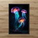 Glowing Jellyfish Poster Glowing Jellyfish Print Neon Jellyfish Art ...