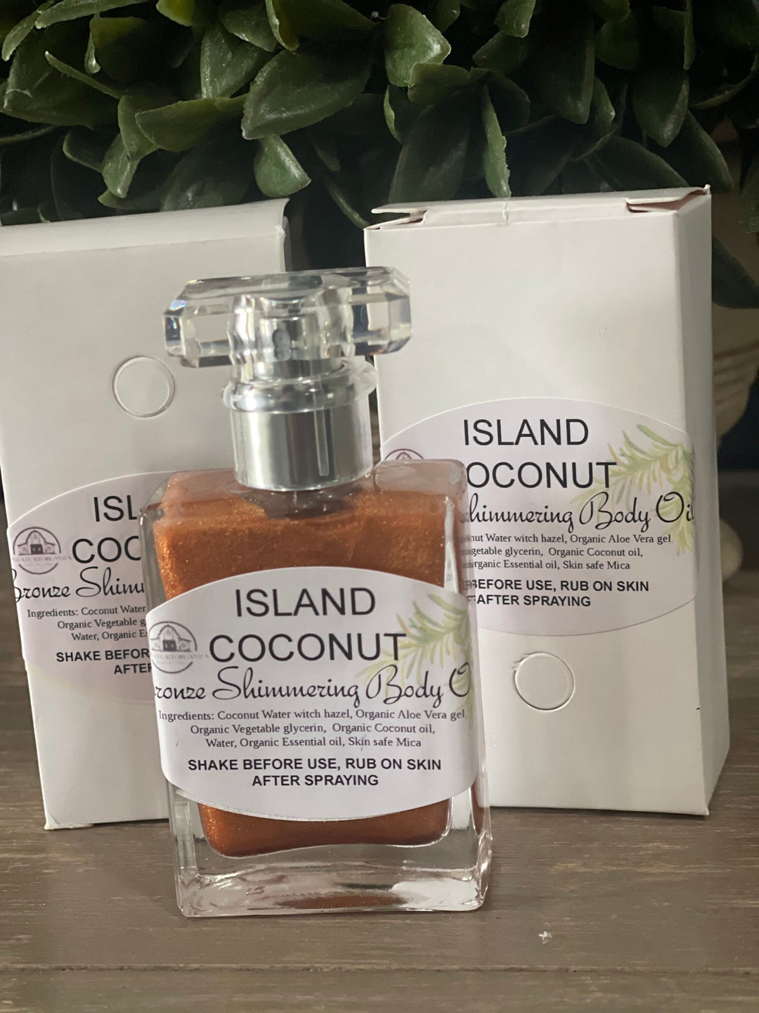 Bronze Shimmering Body Oil Island Coconut - Etsy