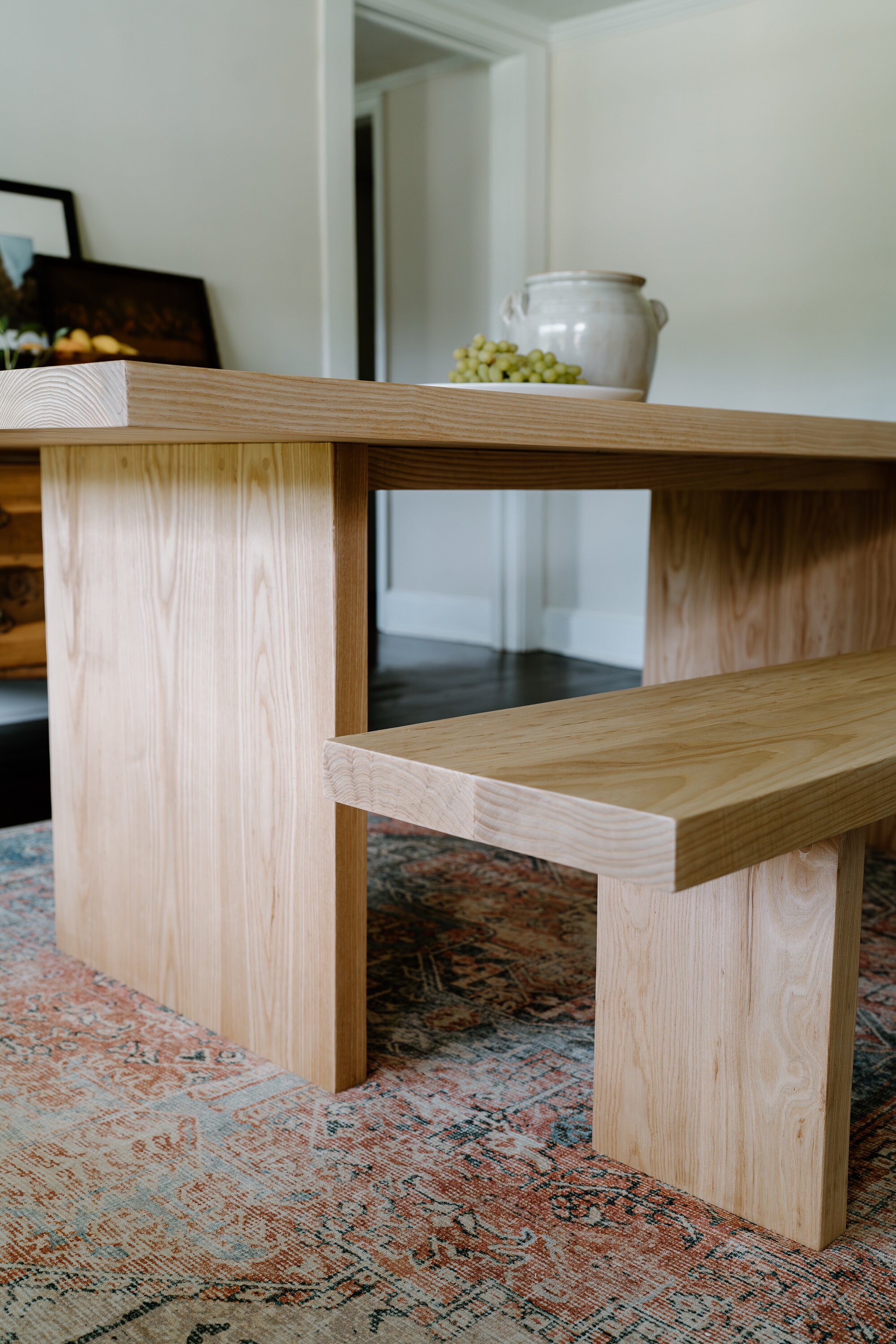 Dining Table and Bench | Handmade | Ash Wood - Etsy