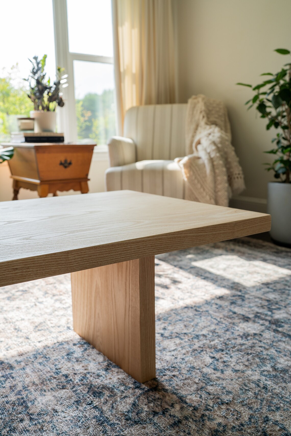 White Ash Wood Coffee Table - Etsy