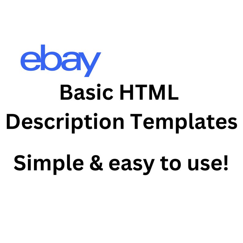 Ebay HTML Description Template Basic - Etsy