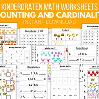 30 Counting Kindergarten Math Common Core Worksheets, Number Sense ...