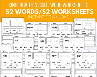 Dolch Sight Word Flashcards Pre-primer Words - Etsy