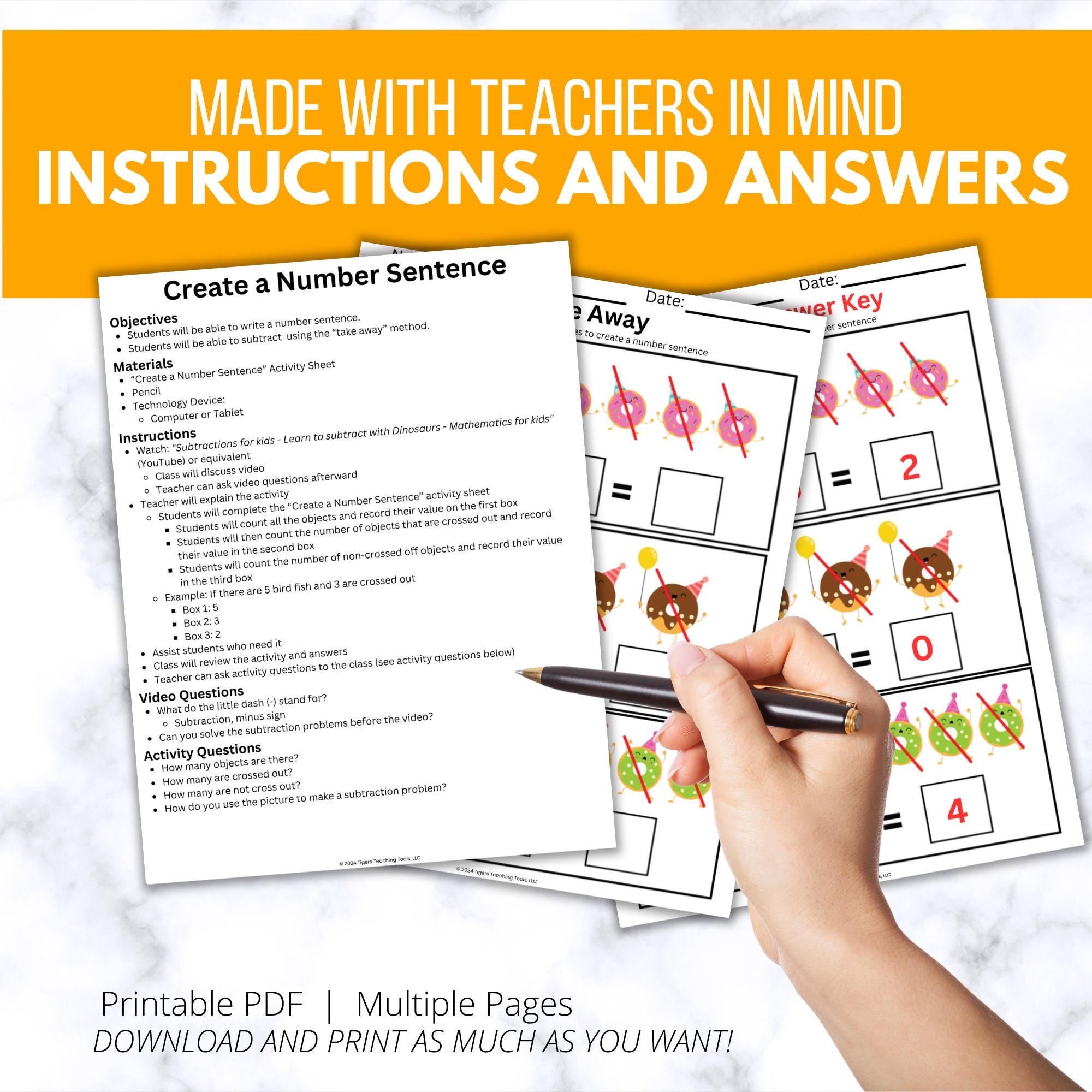 Kindergarten Math Whole Year Curriculum, Common Core Aligned, Games ...