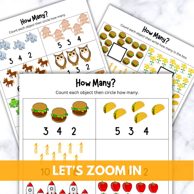 Counting to 20 Kindergarten Standard Preschool Worksheets - Etsy