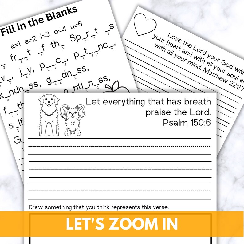 Bible Verse Activity Worksheets, 45 Pages, 15 Verses, for Kids, and ...
