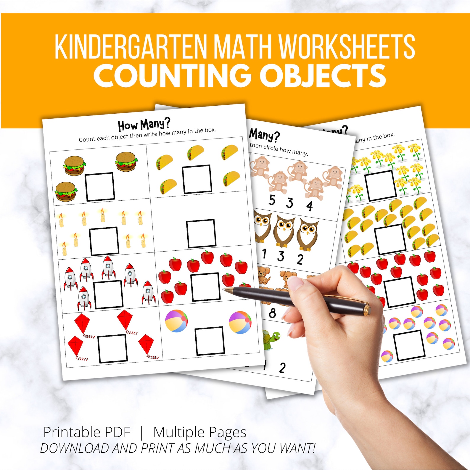 Counting to 20, Kindergarten Standard, Preschool Worksheets, Fun Math ...