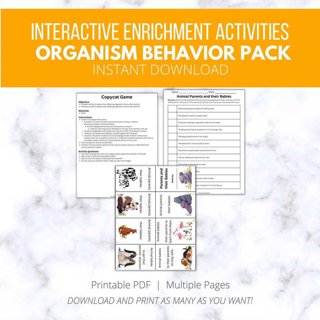 First Grade Organism Behavior: Interactive Learning for Young Explorers ...