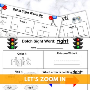 46 Second (2nd) Grade Dolch Sight Words Worksheets for Kids, Instant ...