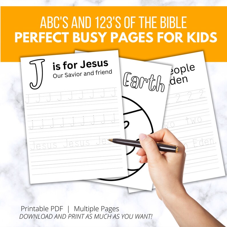 72 Abcs and 123s of the Bible Activity Sheets, Alphabet, Numbers ...