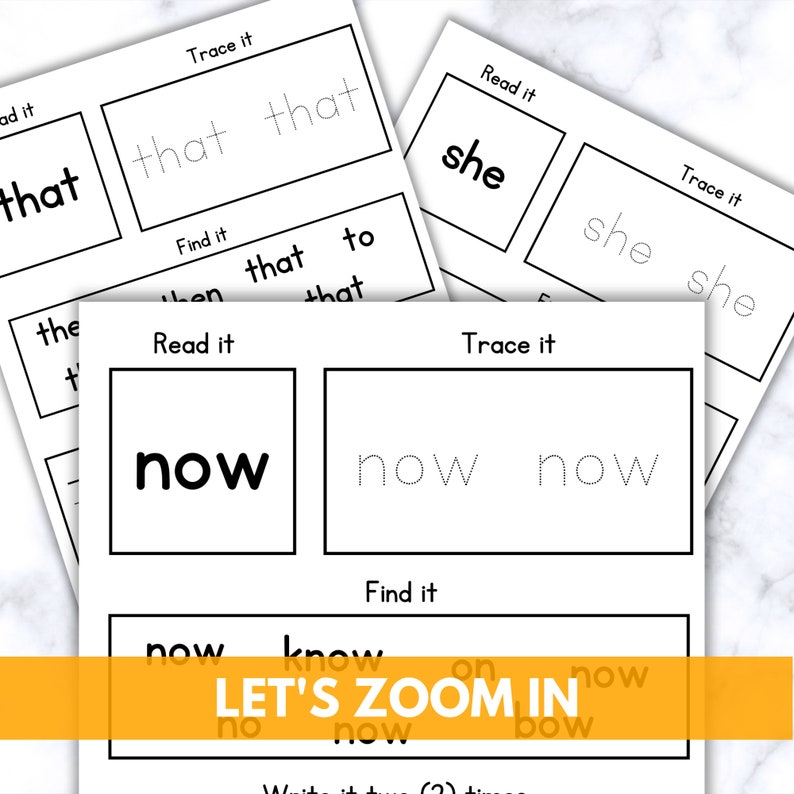 52 Primer Dolch Sight Word Worksheets, Reading, Tracing, Writing ...