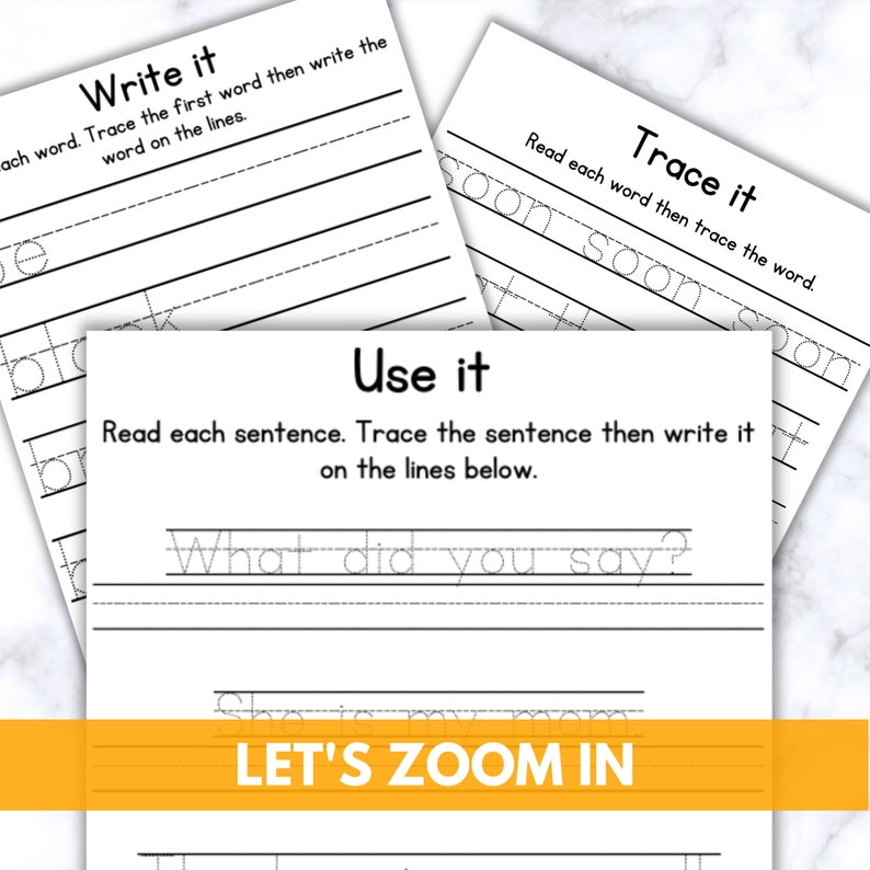 52 Primer Dolch Sight Words Worksheets Printables Tracing - Etsy