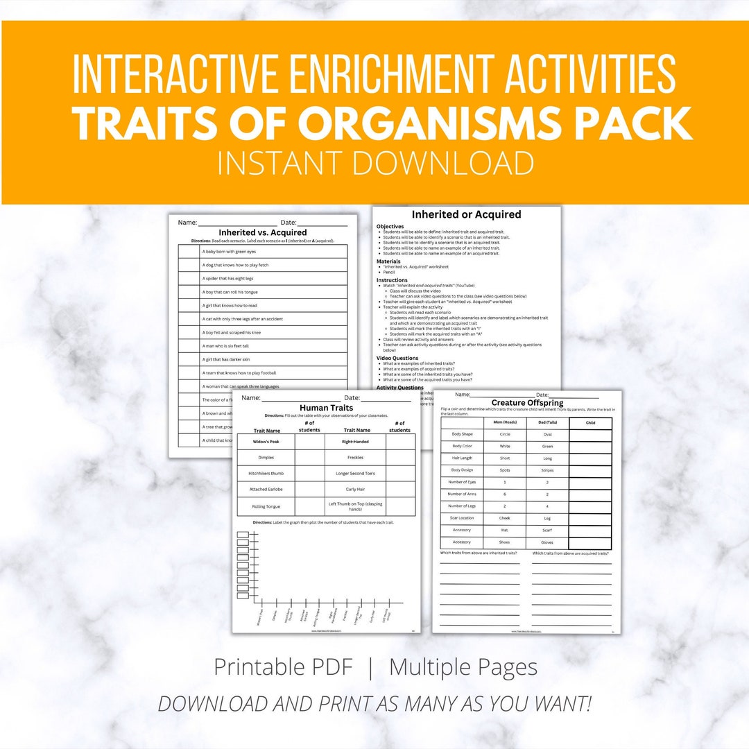 3rd Grade NGSS Life Science Activities: Organism Traits Exploration ...